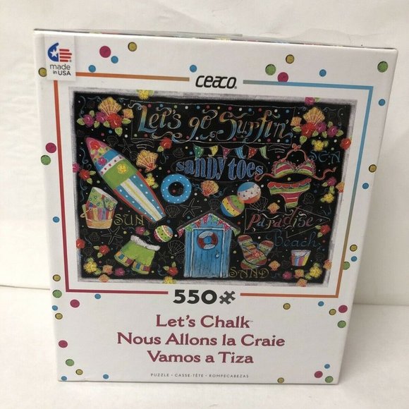 ceaco | Other | Ceaco Jigsaw Puzzle Lets Chalk 55 Pieces 24 X 8 | Poshmark